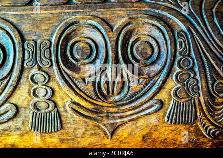 Antique Carved Wood Bas Relief Stock Photo - Alamy