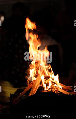 indian Hawan And Pooja fire stock images Stock Photo - Alamy