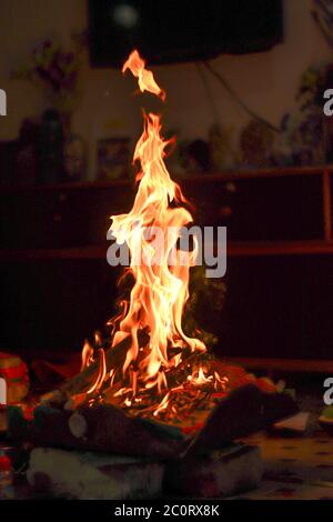indian Hawan And Pooja fire stock images Stock Photo - Alamy