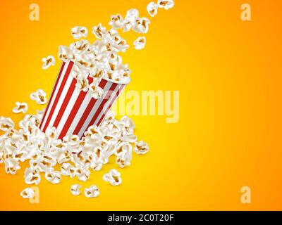 Full striped bucket with falling popcorn Stock Vector Image & Art - Alamy