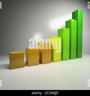 3d rendering of a chart. Growing graph Stock Photo - Alamy