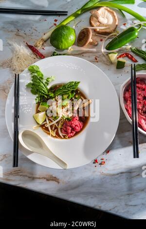 VIETNAM, Hanoi, restaurant Pho Gia Truyen, also known as 49 Bat Dan, a ...