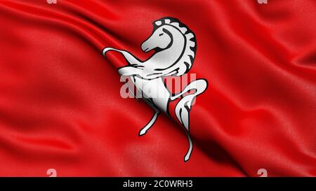 3D Flag of Kent County, England. 3D Illustration Stock Photo - Alamy