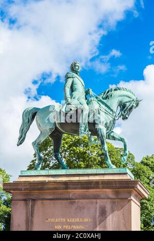 Statue of king Carl Johan Stock Photo - Alamy