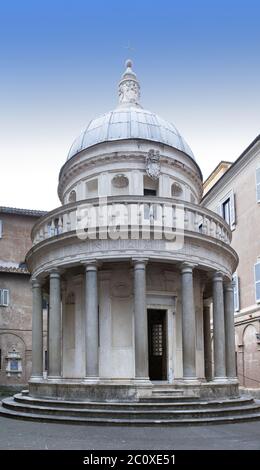 San Pietro in Montorio church, in its courtyard the Tempietto, a small ...