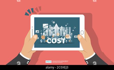 Simple graph with cost reduction chart Stock Vector Image & Art - Alamy