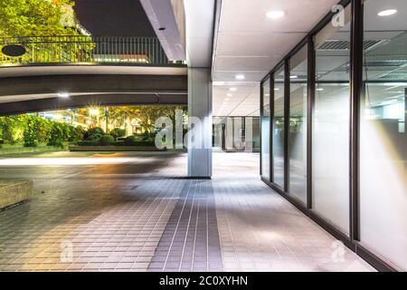empty footpath front of modern building in blue sky Stock Photo - Alamy