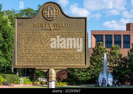 Herty Field historical marker on the University of Georgia campus in ...