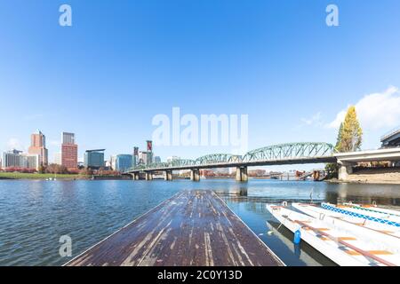 pier,cityscape and skyline in portland Stock Photo - Alamy