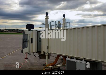 Airport equipment, airbridge, passenger boarding bridge and steps ...