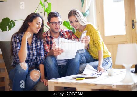 Exchange of new ideas and brainstorming between colleagues Stock Photo ...