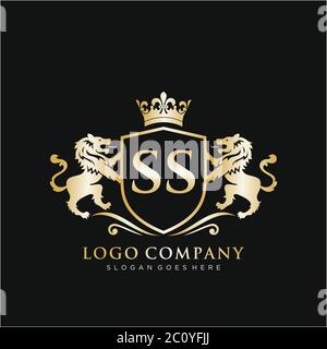Luxury royal wing Letter SS crest Gold color Logo vector, Victory logo ...