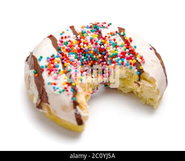 Single round donut on pink background Stock Photo - Alamy