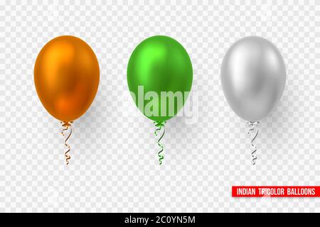Balloons in traditional tricolor of Indian flag Stock Vector Image ...