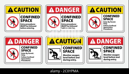 Danger Confined Space. International Confined Space Symbol Stock Vector ...