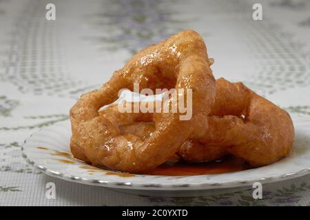 Peruvian Picarones traditional dessert delicious food with honey. food ...