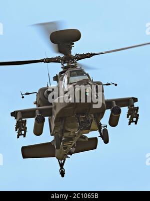 British army Boeing Apache Attack helicopter AH64E (AH-64E) in flight ...