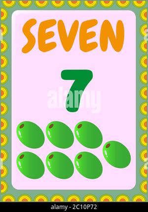 Preschool and toddler math with olive fruit design Stock Vector Image ...