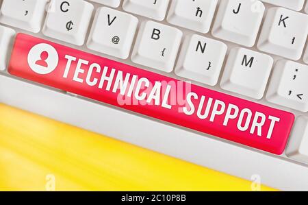 Writing note showing Technical Support. Business photo showcasing ...