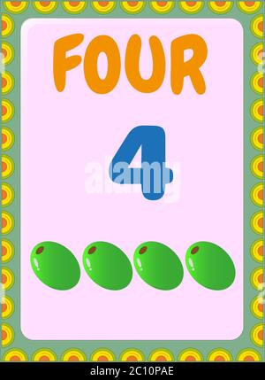 Preschool and toddler math with olive fruit design Stock Vector Image ...