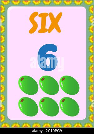 Preschool and toddler math with olive fruit design Stock Vector Image ...
