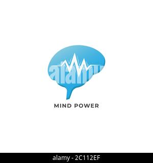Mind Power logo design template isolated on white background. Blue ...
