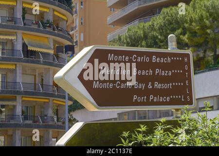 Road signs, Monte Carlo, Monaco Stock Photo - Alamy
