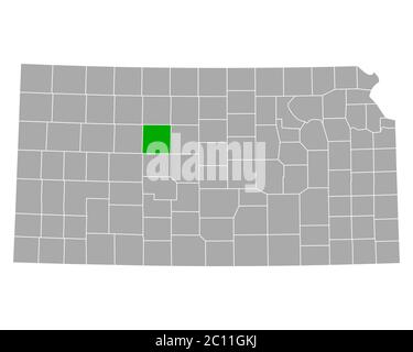 Map of Ellis in Kansas Stock Photo - Alamy