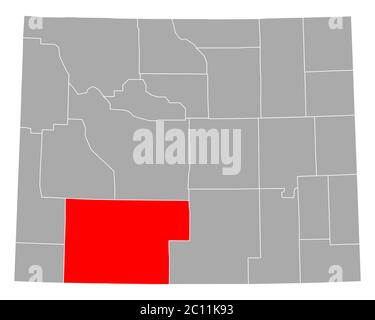 Map of Sweetwater in Wyoming Stock Photo - Alamy