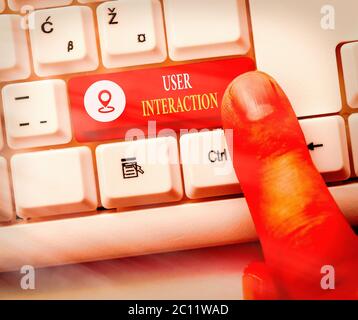 Writing note showing User Interaction. Business concept for how the ...
