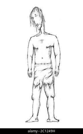 Primitive Man Illustration Stock Photo - Alamy