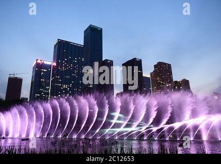 Music fountain water curtain laser Stock Photo - Alamy