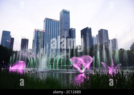 Music fountain water curtain laser Stock Photo - Alamy