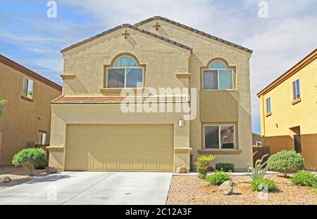 Two-story Stucco Home in Tucson, Arizona Stock Photo - Alamy