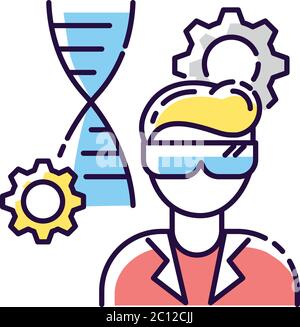 biomedical engineer worker line icon vector illustration Stock Vector ...