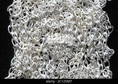 Silver Chain Texture Stock Photo - Alamy