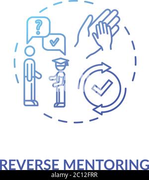 Reverse mentoring blue gradient concept icon Stock Vector Image & Art ...