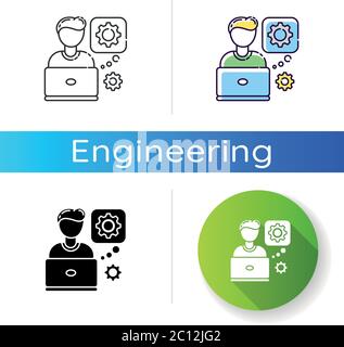 Coding career black and white concept vector spot illustration Stock ...