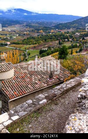 Le Crestet, village view of a charming village, Vaucluse, France Stock ...