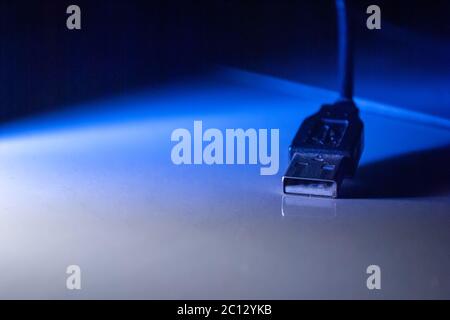 Head of universal smartphone charging cable, close up shoot Stock Photo ...