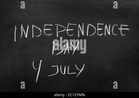 Word's Independence Day writed on blackboard with chalk Stock Photo - Alamy
