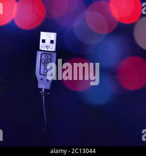 Head of universal smartphone charging cable, close up shoot Stock Photo ...