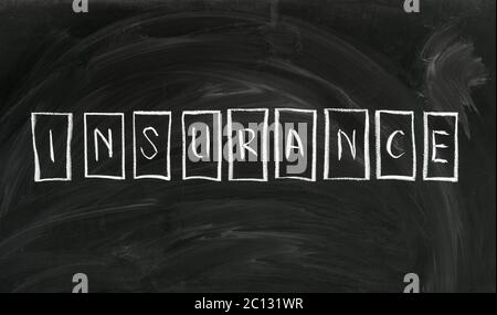 Insurance written on the blackboard with chalk Stock Photo - Alamy