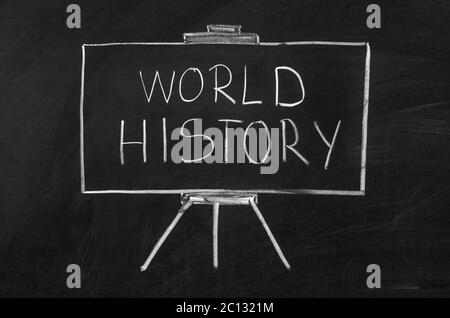 World history writed on blackboard with chalk Stock Photo - Alamy