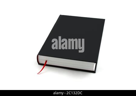 Black hardcover book on white glossy background Stock Photo - Alamy