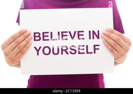Text showing inspiration Believe In Yourself. Business concept Giving ...