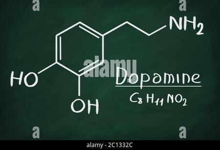 Chemical formula of Dopamine on a blackboard Stock Photo - Alamy