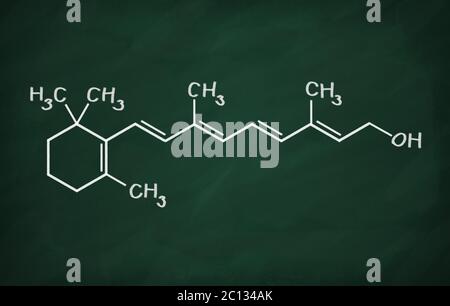 Structural model of Vitamin A1 (retinol) on the blackboard Stock Photo ...