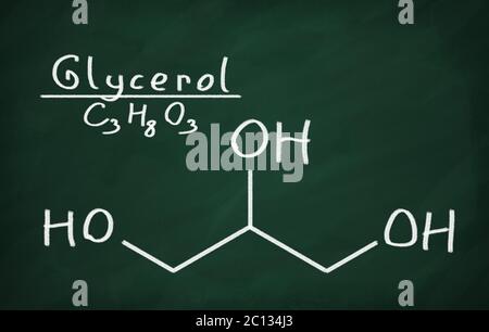 Chemical structure of a glycerol (glycerine) molecule. Along with fatty ...