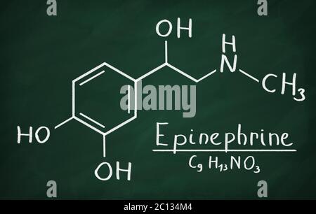 Chemical formula of Epinephrine on a blackboard Stock Photo - Alamy